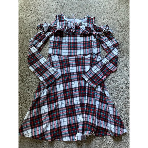 fabkids | Dresses | Fabkids Girls Extra Large 416 Plaid Cold Shoulder ...